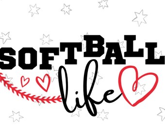 Softball Life Svg - Etsy