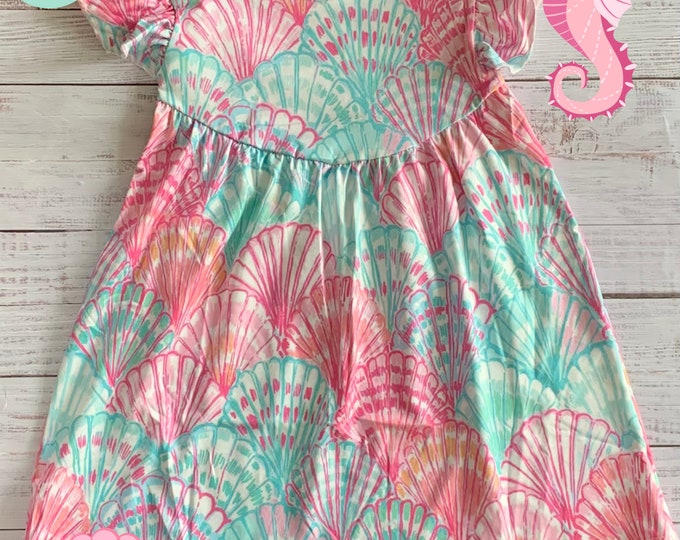 Milk Silk Seashell Beach Flutter Dress, Girls Toddler Summer Vacation ...