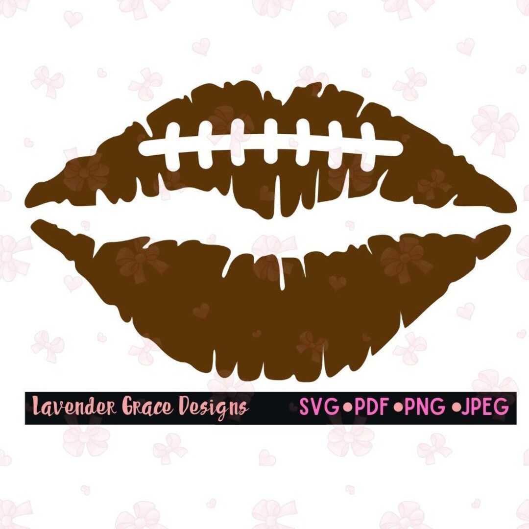 Football Lips Digital Download Pdf Png Jpeg Svg, Game Day, Football ...