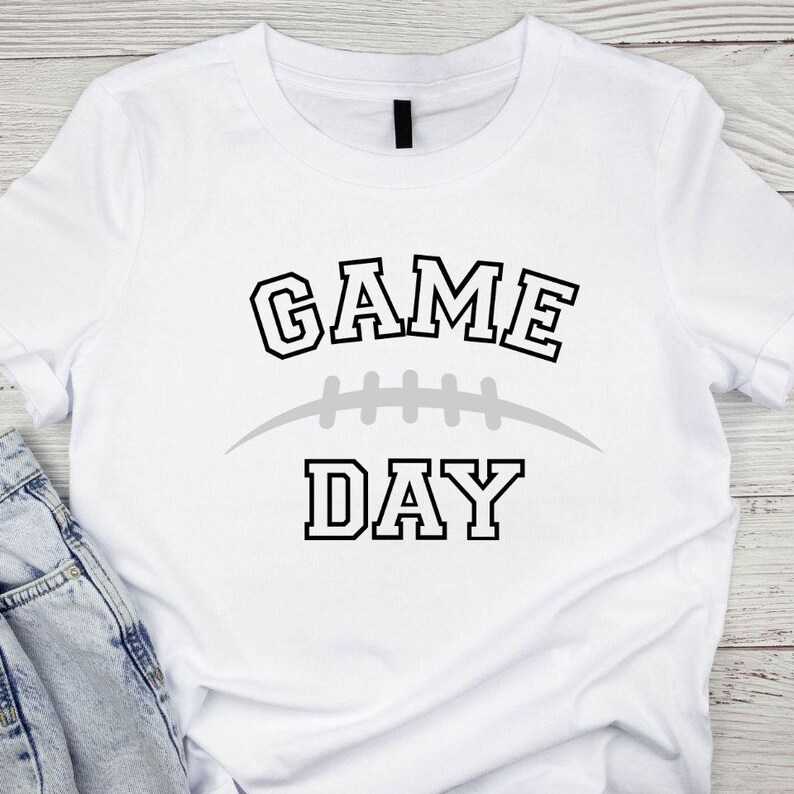Game Day Hollow Letters With Football Stitches Digital Design Pdf Png ...