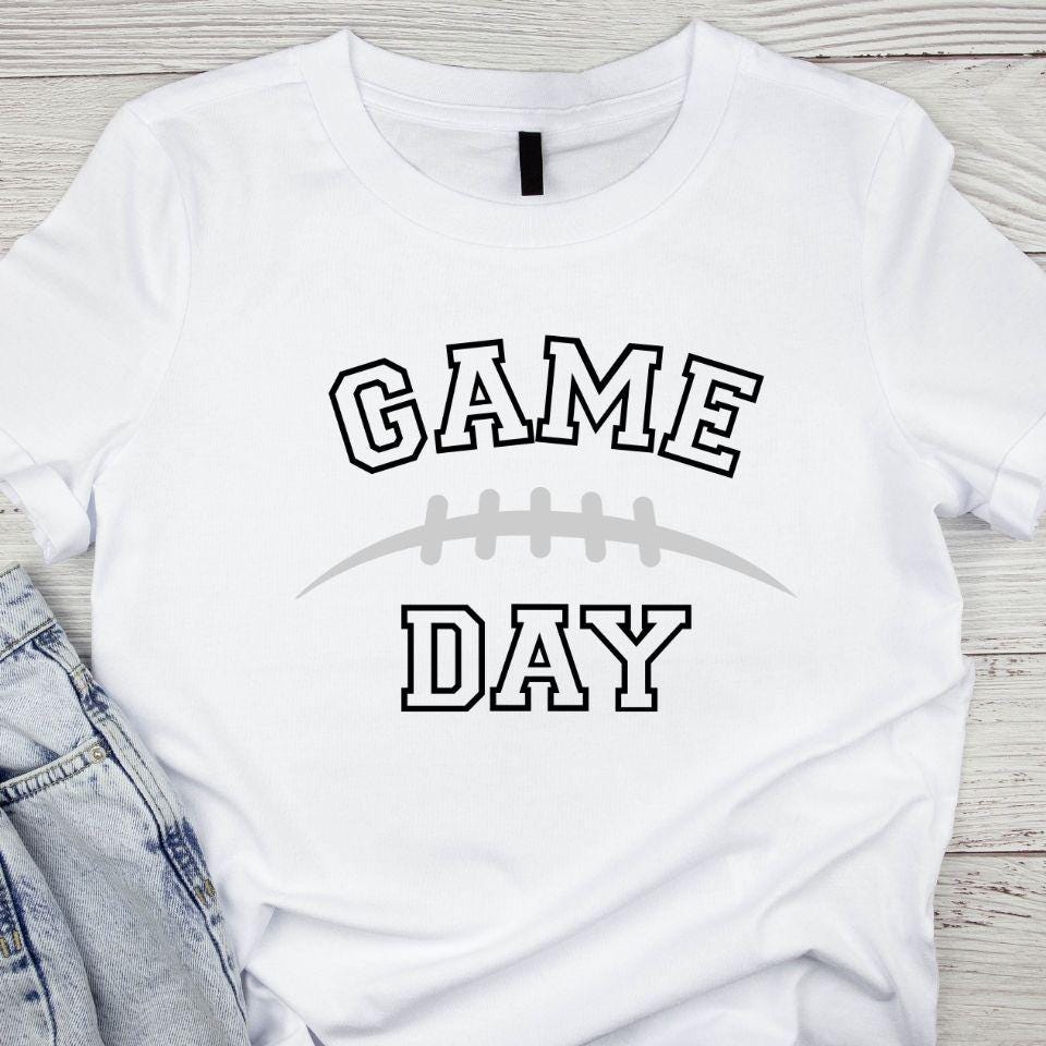 Game Day Hollow Letters With Football Stitches Digital Design Pdf Png ...