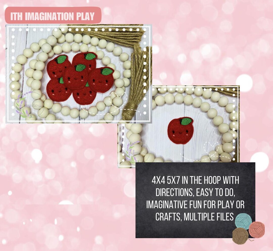 ITH Happy Apple Feltie Digital Download, Embroidery File, School Feltie ...