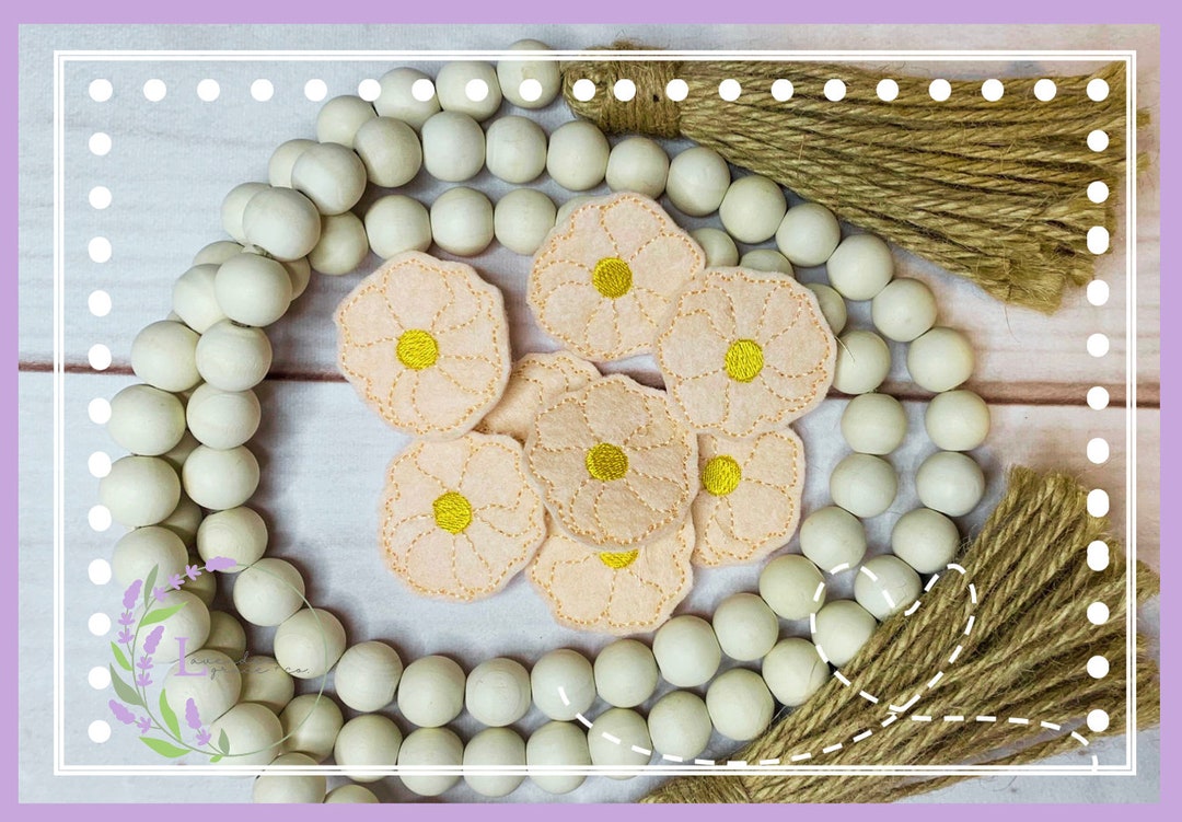 ITH Peony Flower Feltie Digital Download, DIY Embroidery Feltie, Spring ...