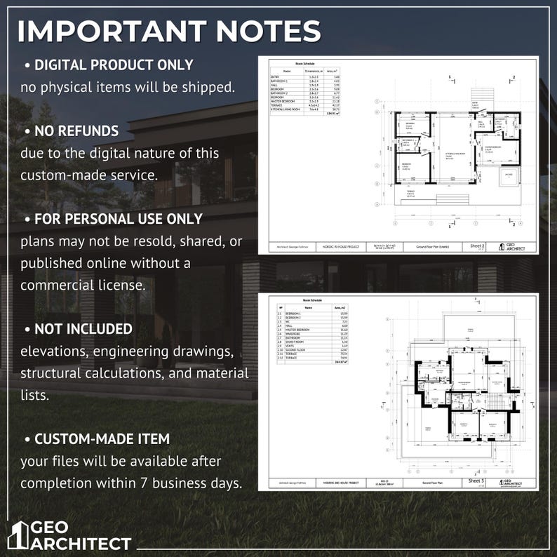 Custom Architectural Floor Plans · Home Design · A3 PDF + CAD (metric ...