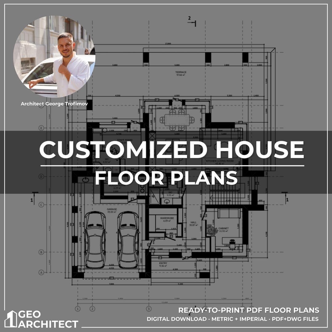 Custom Architectural Floor Plans · Home Design · A3 PDF + CAD (metric ...