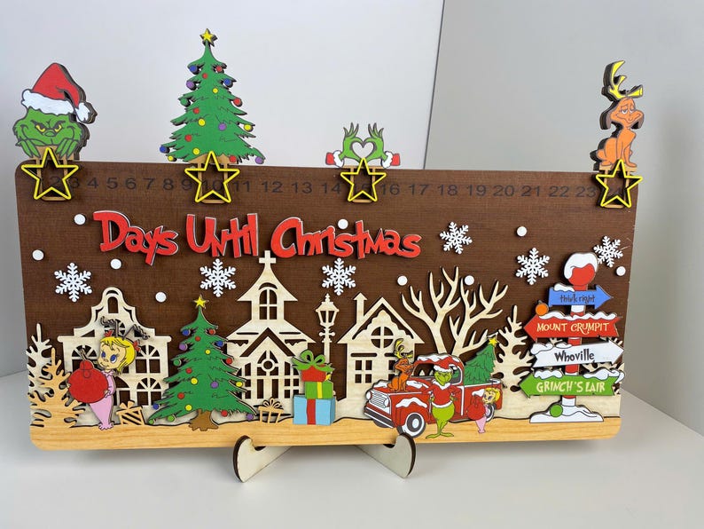 Whoville Themed Advent Sign | Grinch Christmas Countdown Calendar ...