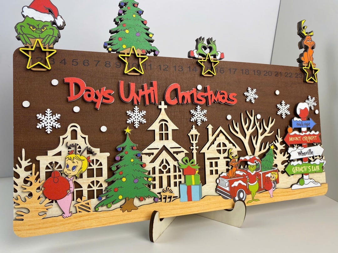 Whoville Themed Advent Sign | Grinch Christmas Countdown Calendar ...