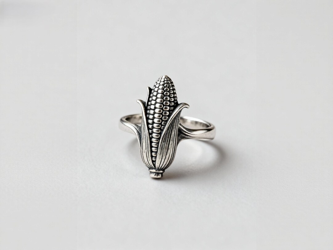 Handmade Sterling Silver Corn Ring – Whimsical Vegetable Jewelry - Etsy