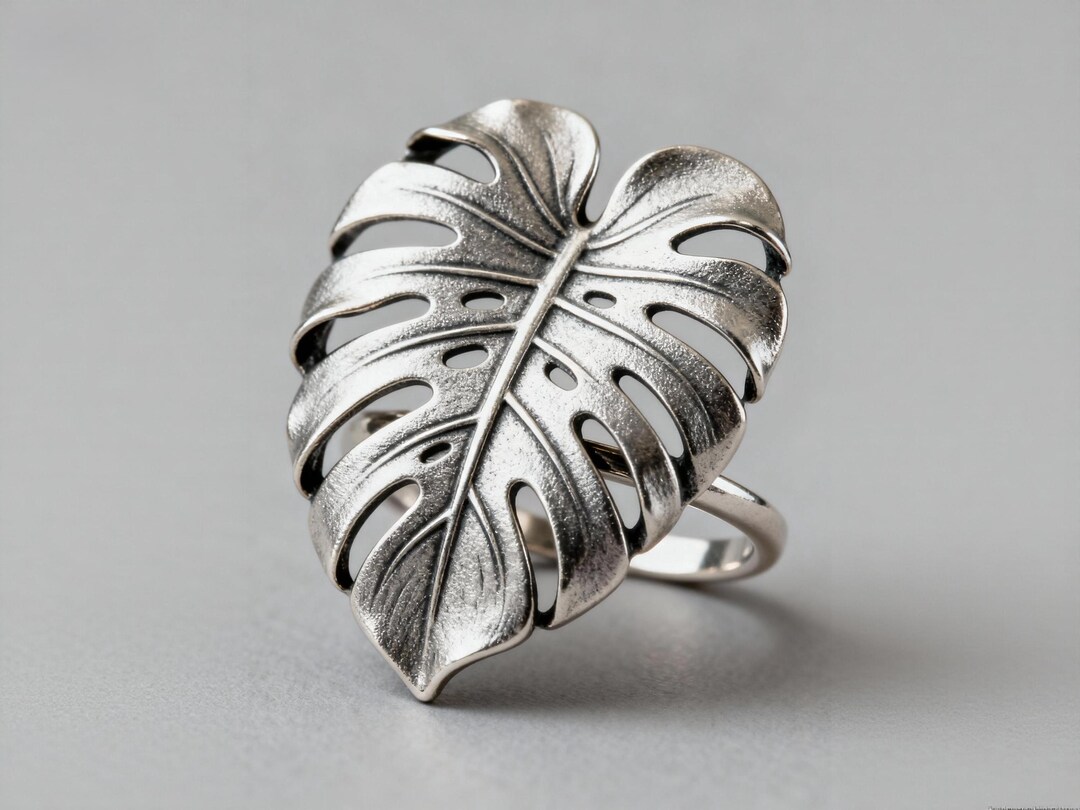 Handcrafted 925 Sterling Silver Monstera Leaf Ring – Nature Inspired ...