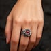 Crimson Bloom Sterling Silver Rose Ring With Faceted Gem - Etsy