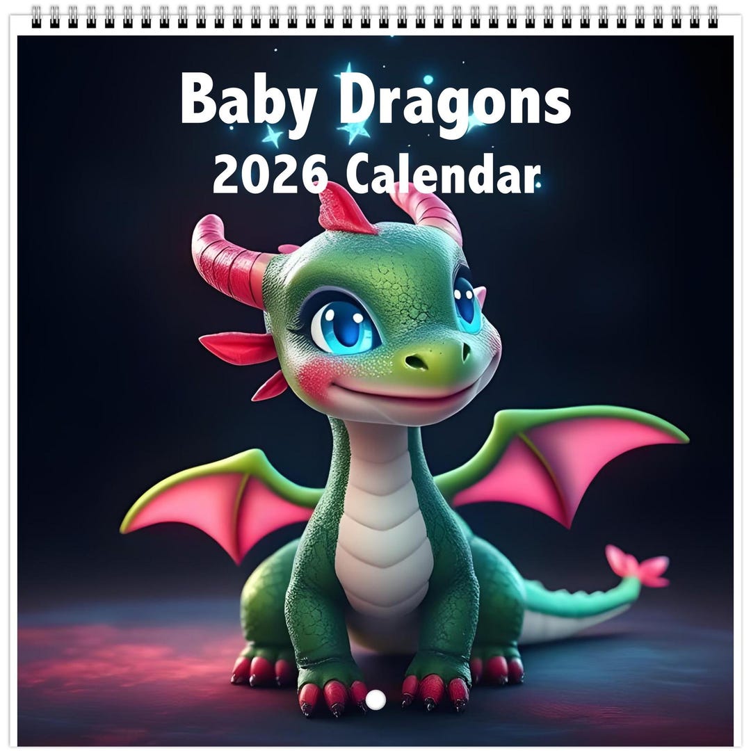Baby Dragon Wall Calendar 2026 (US & CA) - Etsy