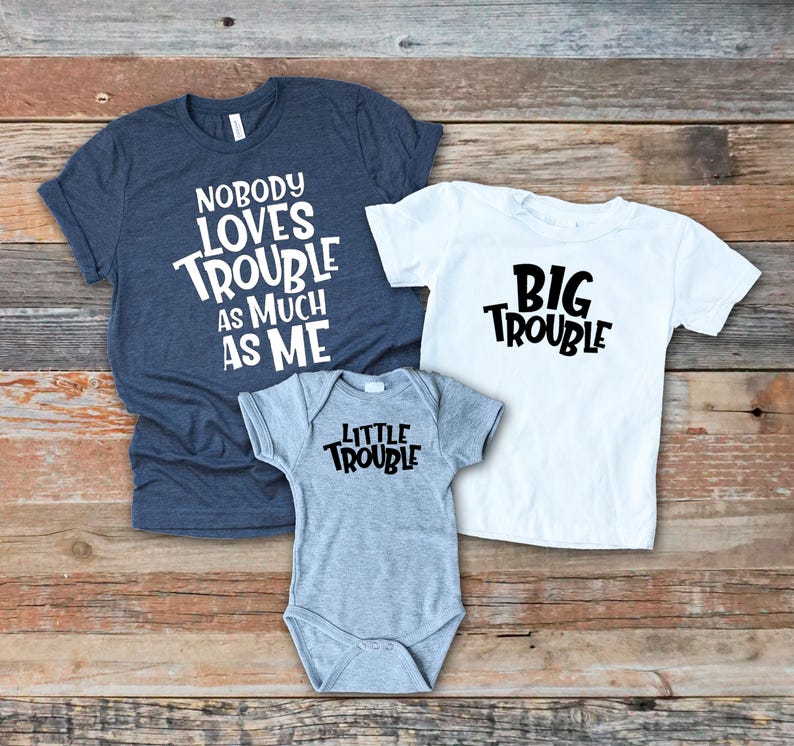 Personalized Big Little Trouble Matching Family T-shirts Custom Mother ...