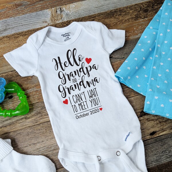 I Cant Wait to Meet You Grandma and Grandpa - Etsy