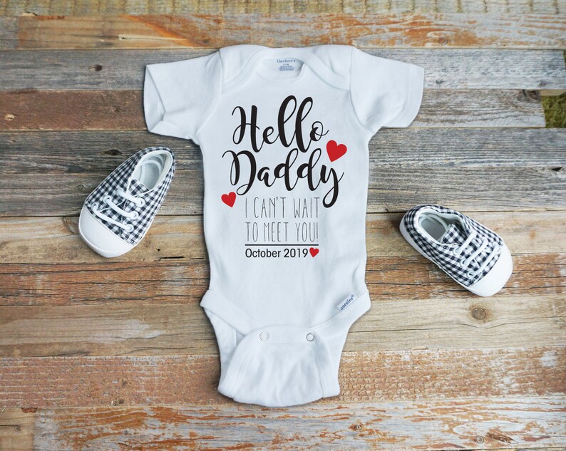 Hello Daddy I Can't Wait to Meet You Onesie Baby Reveal - Etsy Hello Daddy I Can't Wait to Meet You Onesie Baby Reveal - Etsy