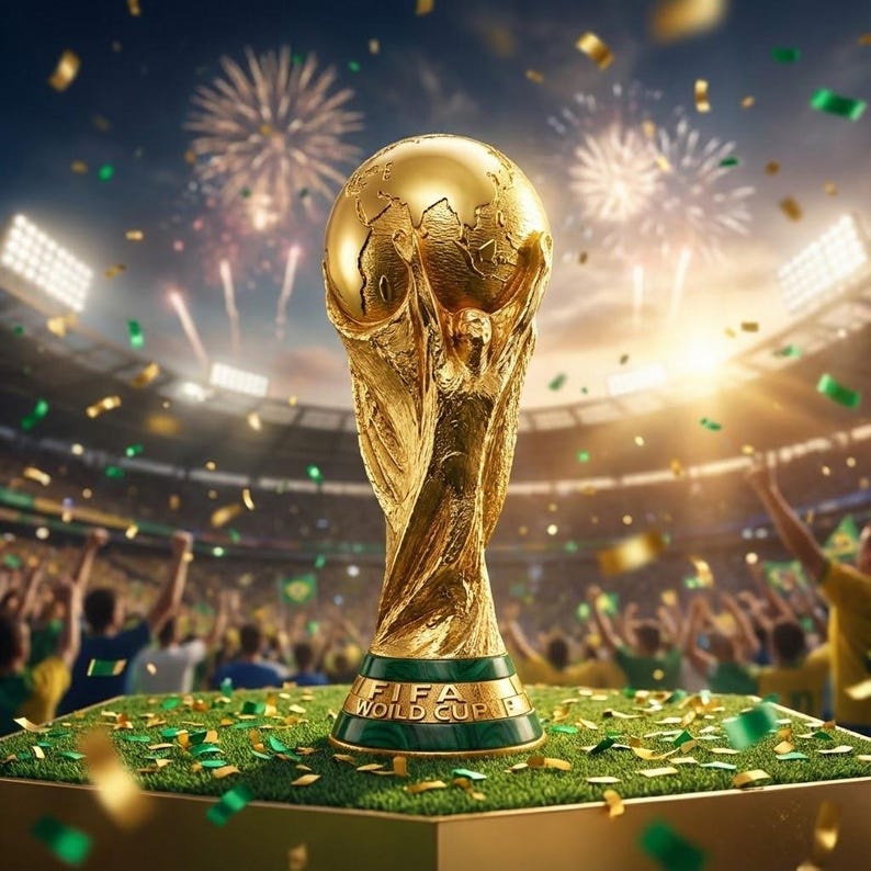 Golden World Cup Trophy Sticker – Premium Die-cut Soccer Decal for ...