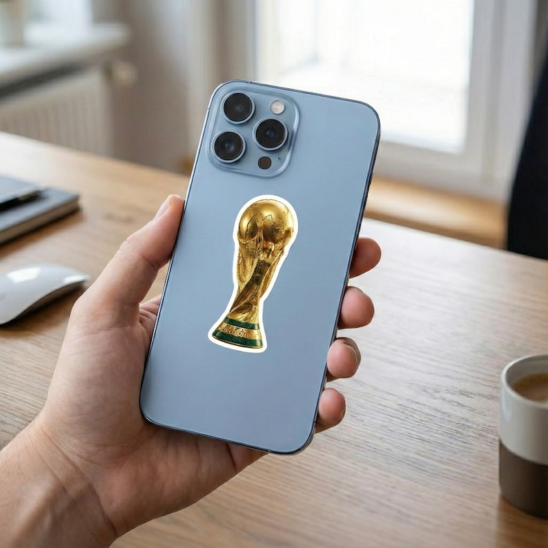 Golden World Cup Trophy Sticker – Premium Die-cut Soccer Decal for ...