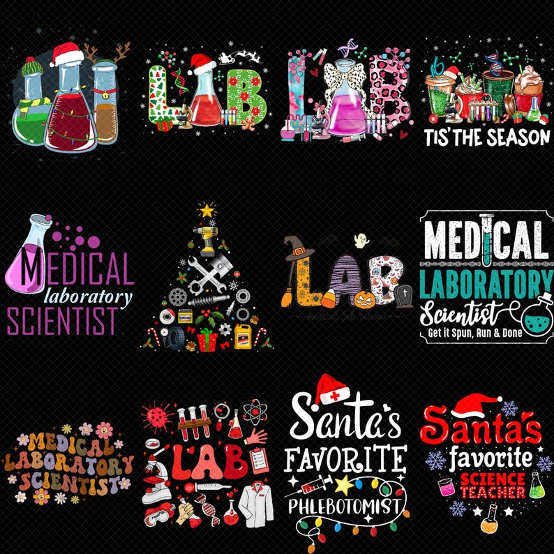 Santa's Favorite Scientist PNG Bundle, Medical Laboratory Scientist ...