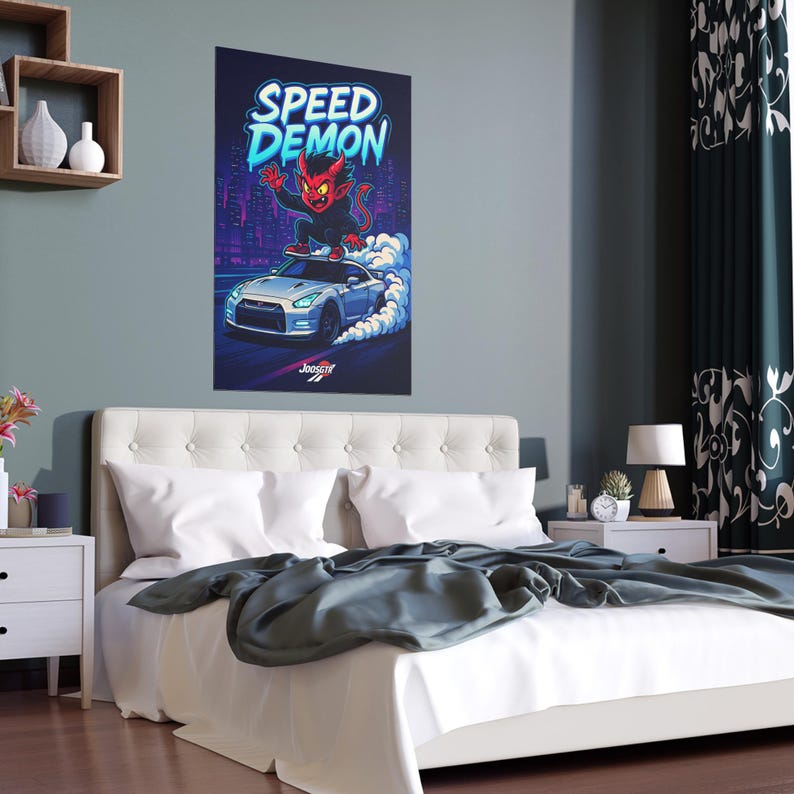 Speed Demon R35 GTR JDM Series Silk Posters, Wall Art, Car Decor, Kids ...