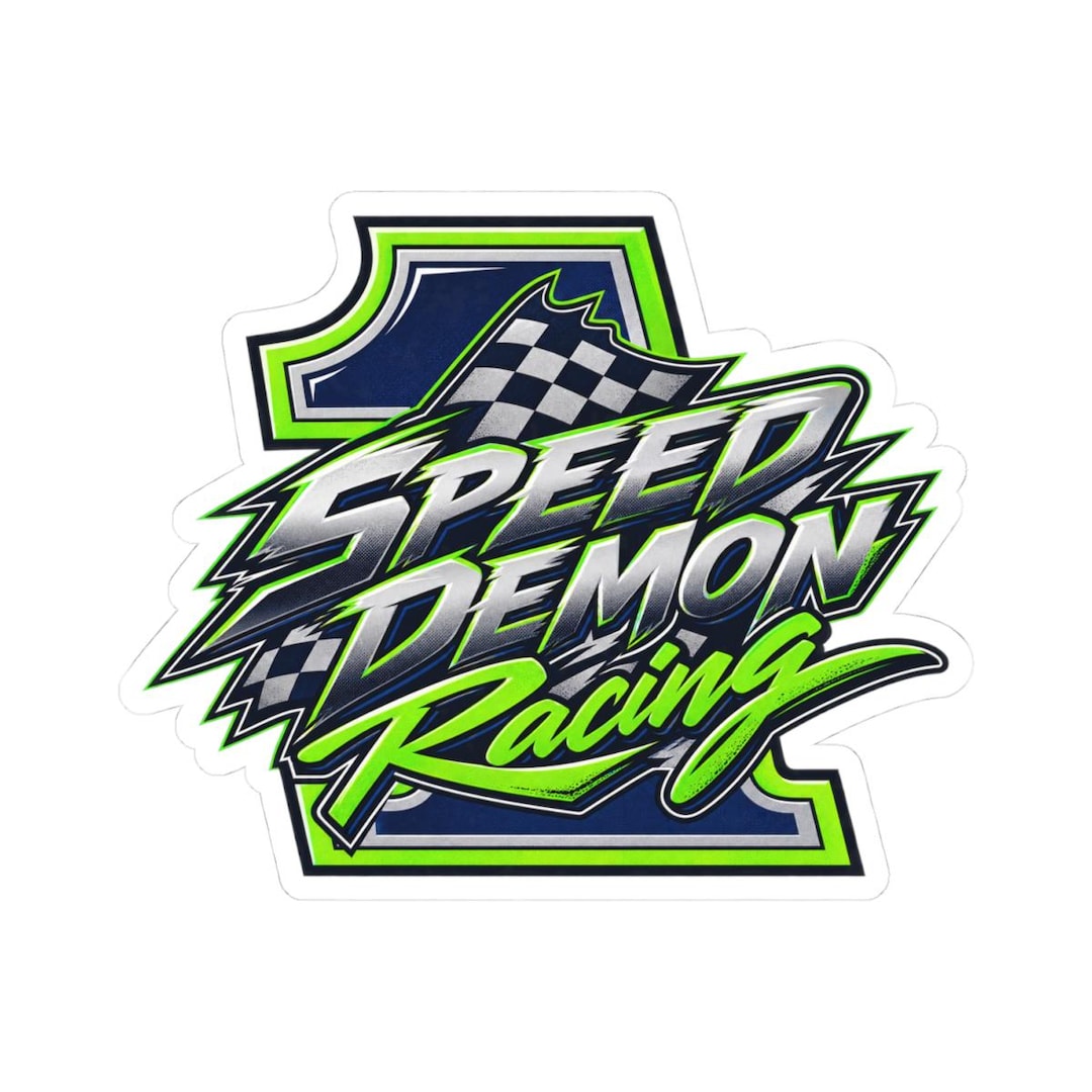 Seahawks Themed Speed Demon Racing JDM Sticker Racing Decal, Checkered ...