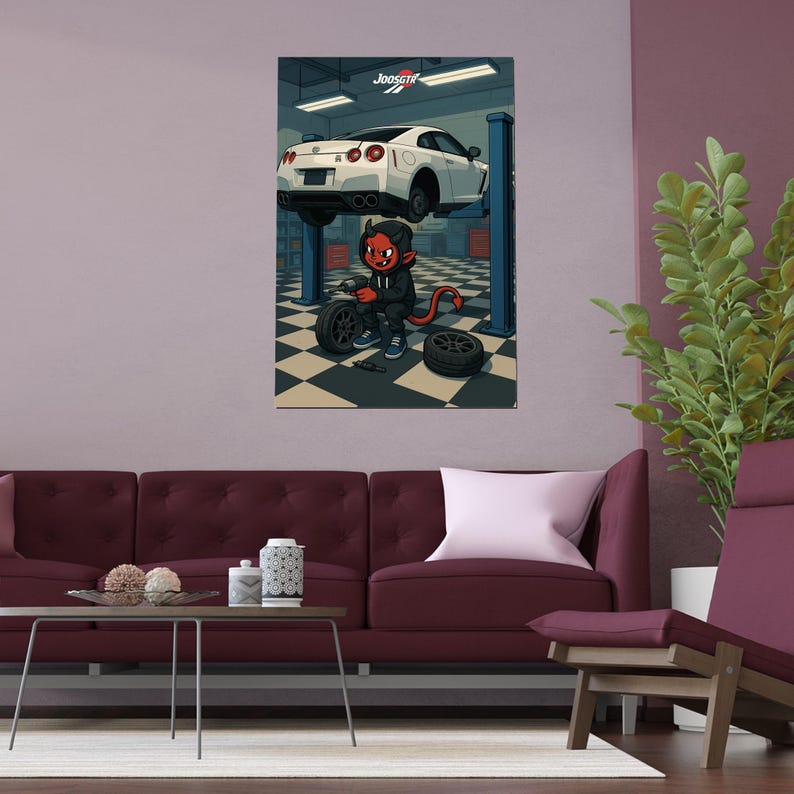 Speed Demon Mechanic Tuner GTR Garage Enthusiast Silk Poster - Ideal ...