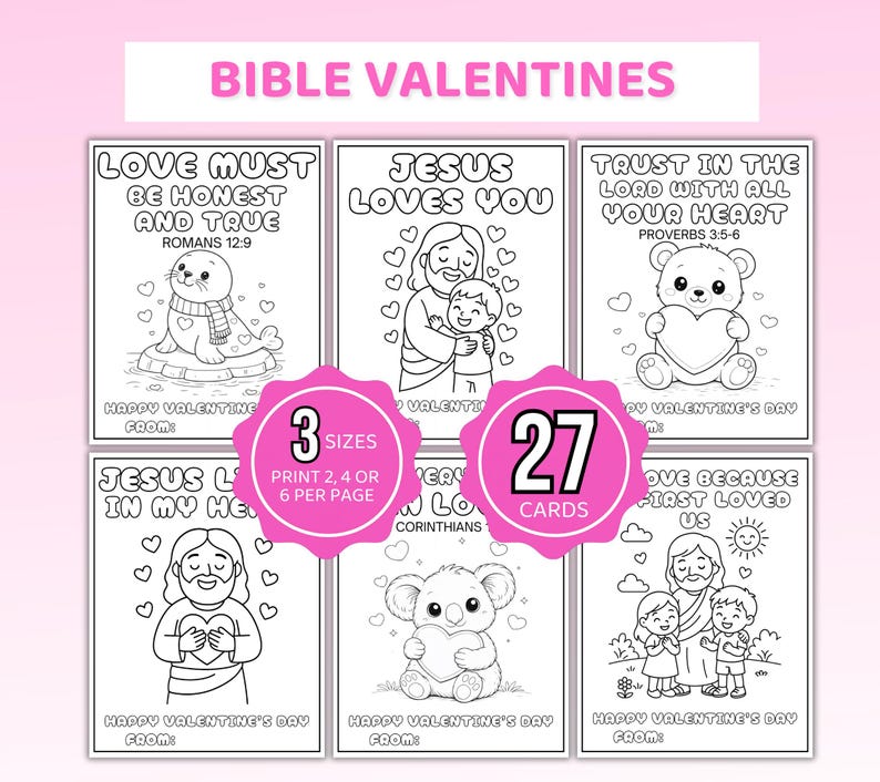 Bible Scripture Valentine Cards, Bible Verse Coloring Valentine Cards ...