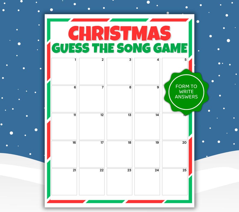 Guess the Christmas Song Game, Christmas Song Trivia, Christmas Music ...