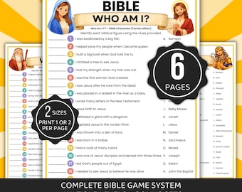 Bible Trivia, Bible Who Am I Game Bundle, Bible Trivia Games, Printable ...