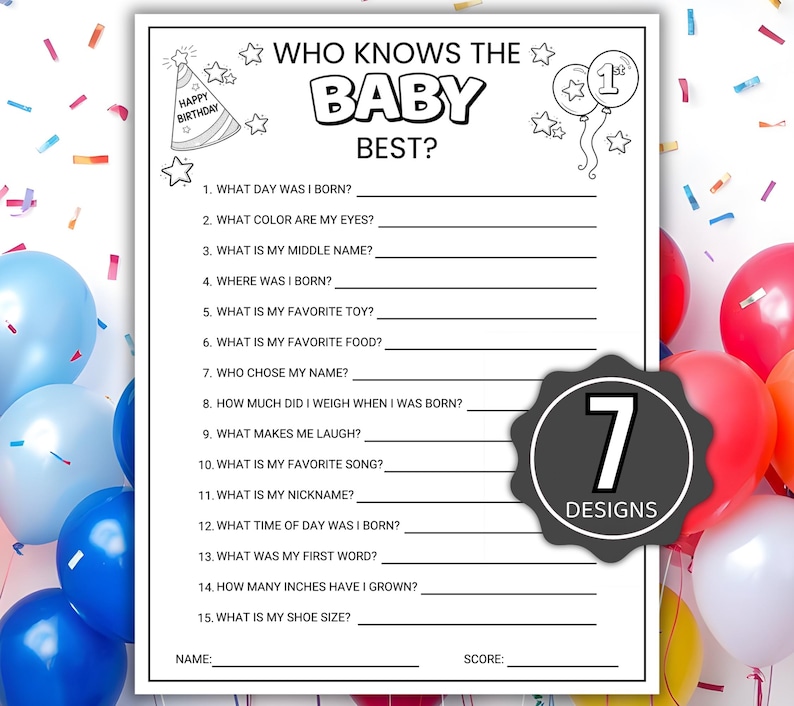 Who Knows the Baby Best, Boys First Birthday Games, Girls First ...