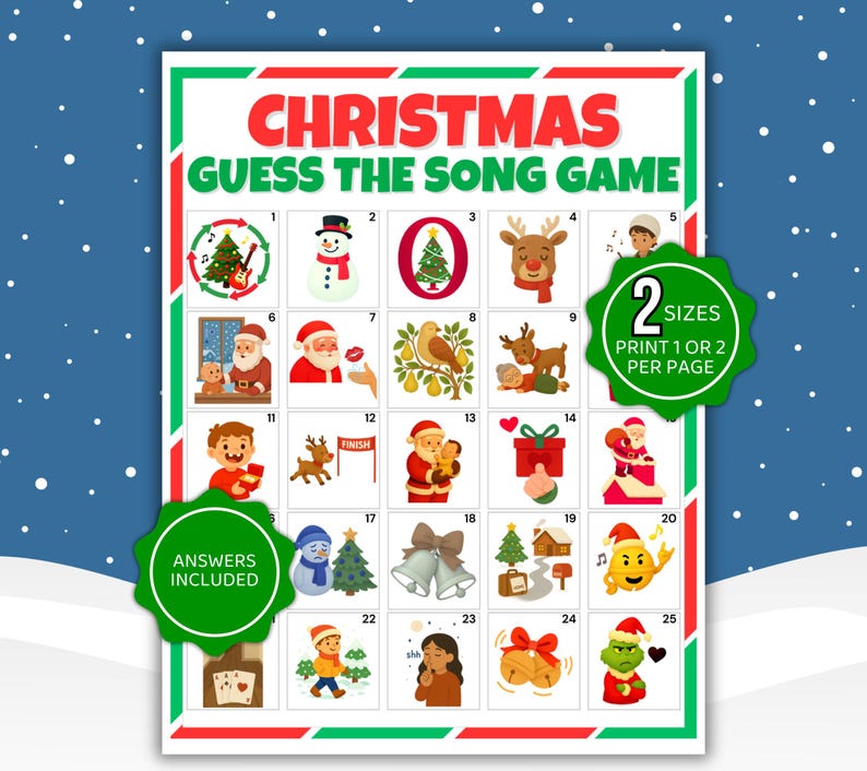 Guess the Christmas Song Game, Christmas Song Trivia, Christmas Music ...