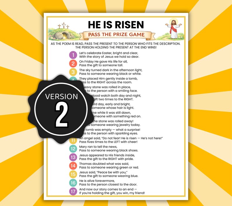 He is Risen Left Right Game, Christian Easter Game for Church, Bible ...