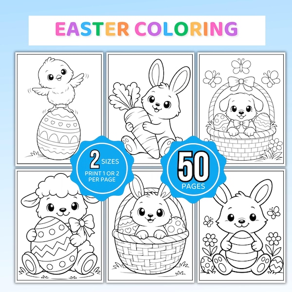 Coloring Easter Card - Etsy UK
