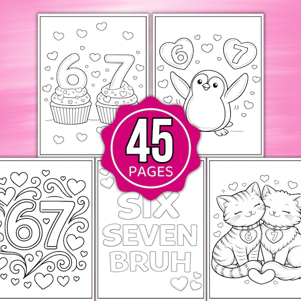 Six Seven Coloring Page - Etsy