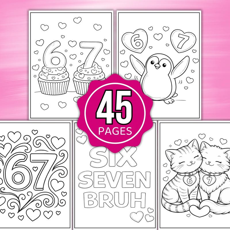 Coloring Pages 6 Pages - Etsy