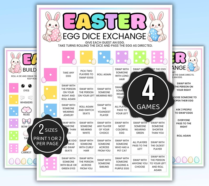Dice Easter Egg Exchange Games, Easter Dice Games, Easter Party Game ...