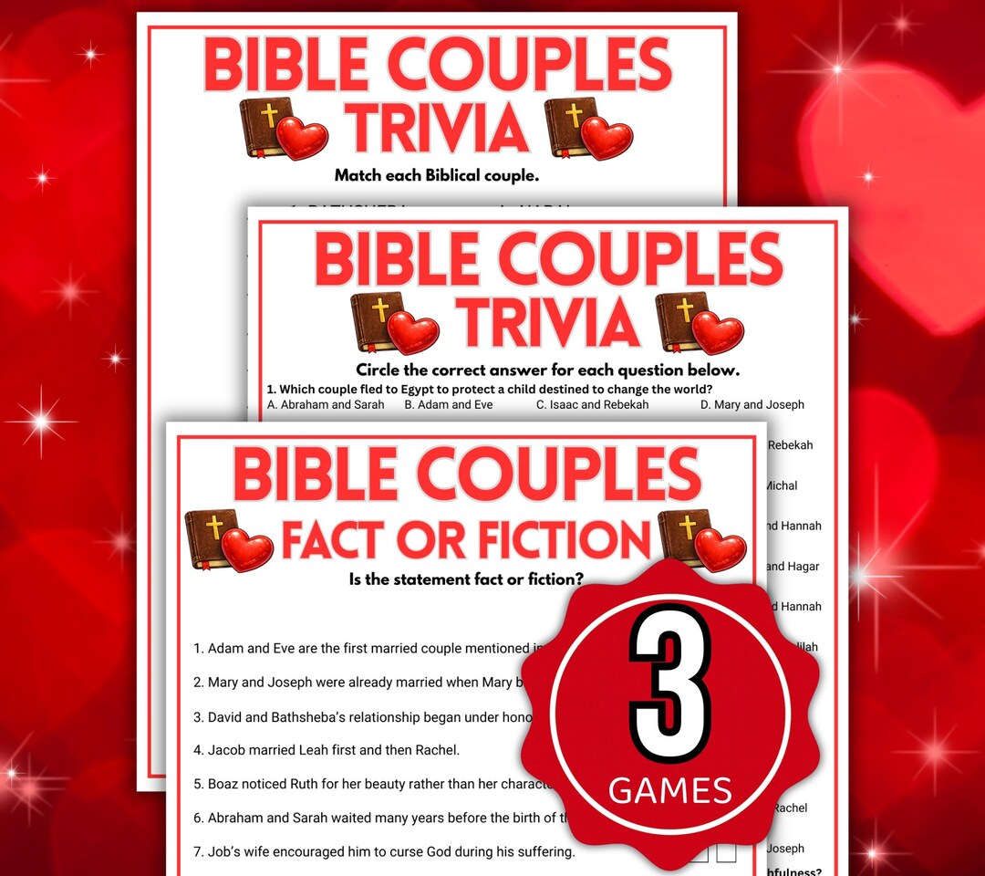 Valentines Day Bible Trivia Games, Christian Valentines Trivia, God's ...
