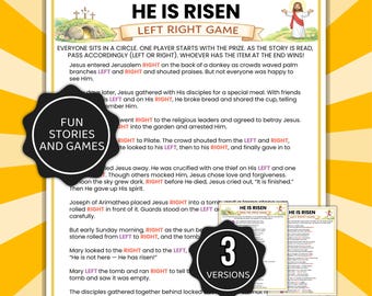 He is Risen Left Right Game, Christian Easter Game for Church, Bible ...