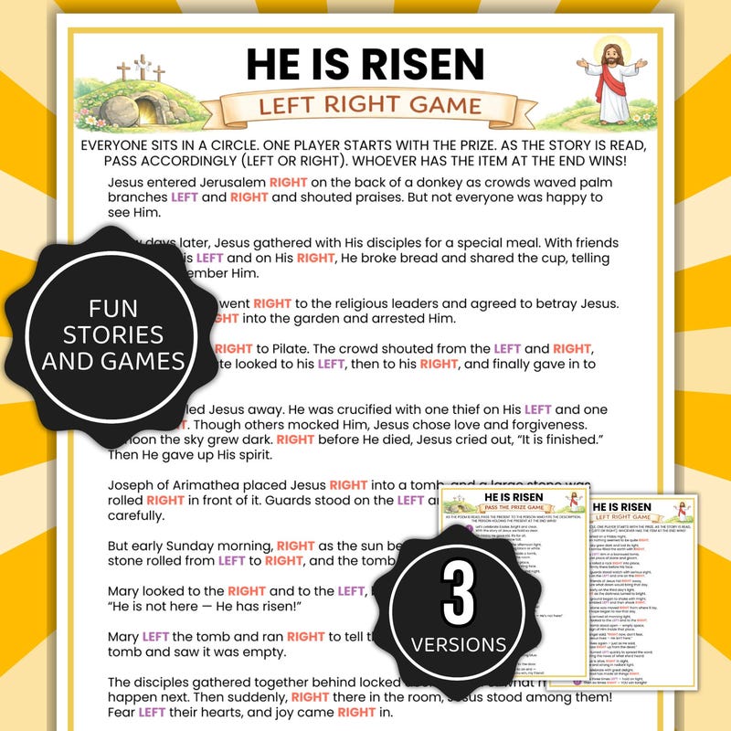 He is Risen Easter Game - Etsy