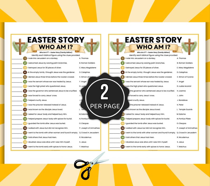 Easter Trivia, Easter Bible Trivia, Easter Bible Who Am I Game Bundle ...