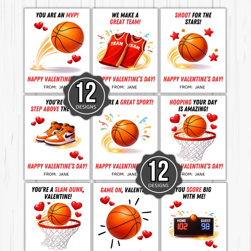 Basketball Valentine - Etsy