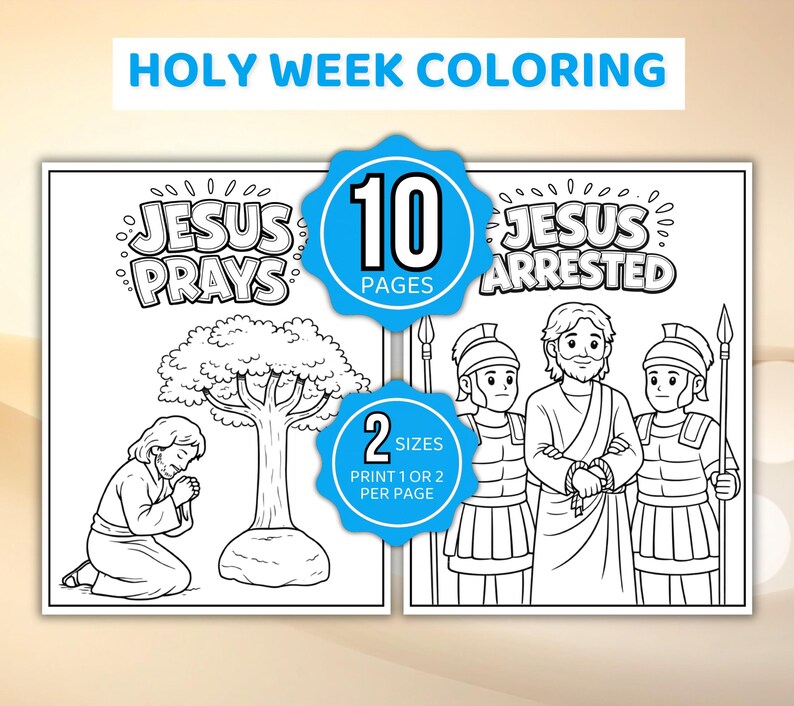 Holy Week Timeline Coloring Pages, Religious Easter Coloring Pages ...