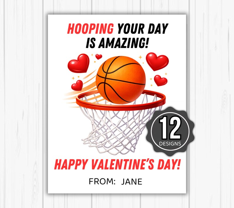 Basketball Valentines Day Cards, Printable Basketball Valentines for ...