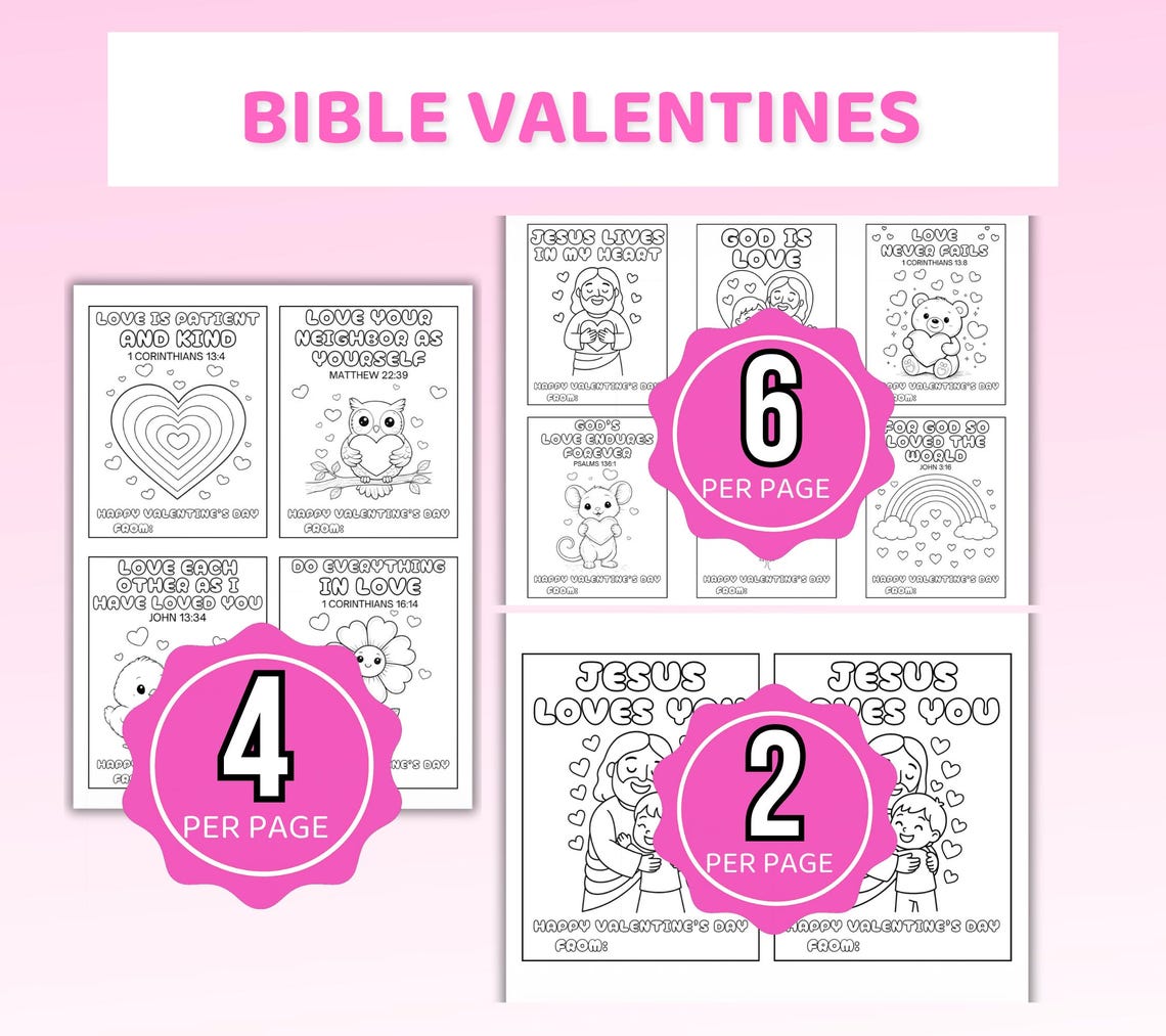 Bible Scripture Valentine Cards, Bible Verse Coloring Valentine Cards ...