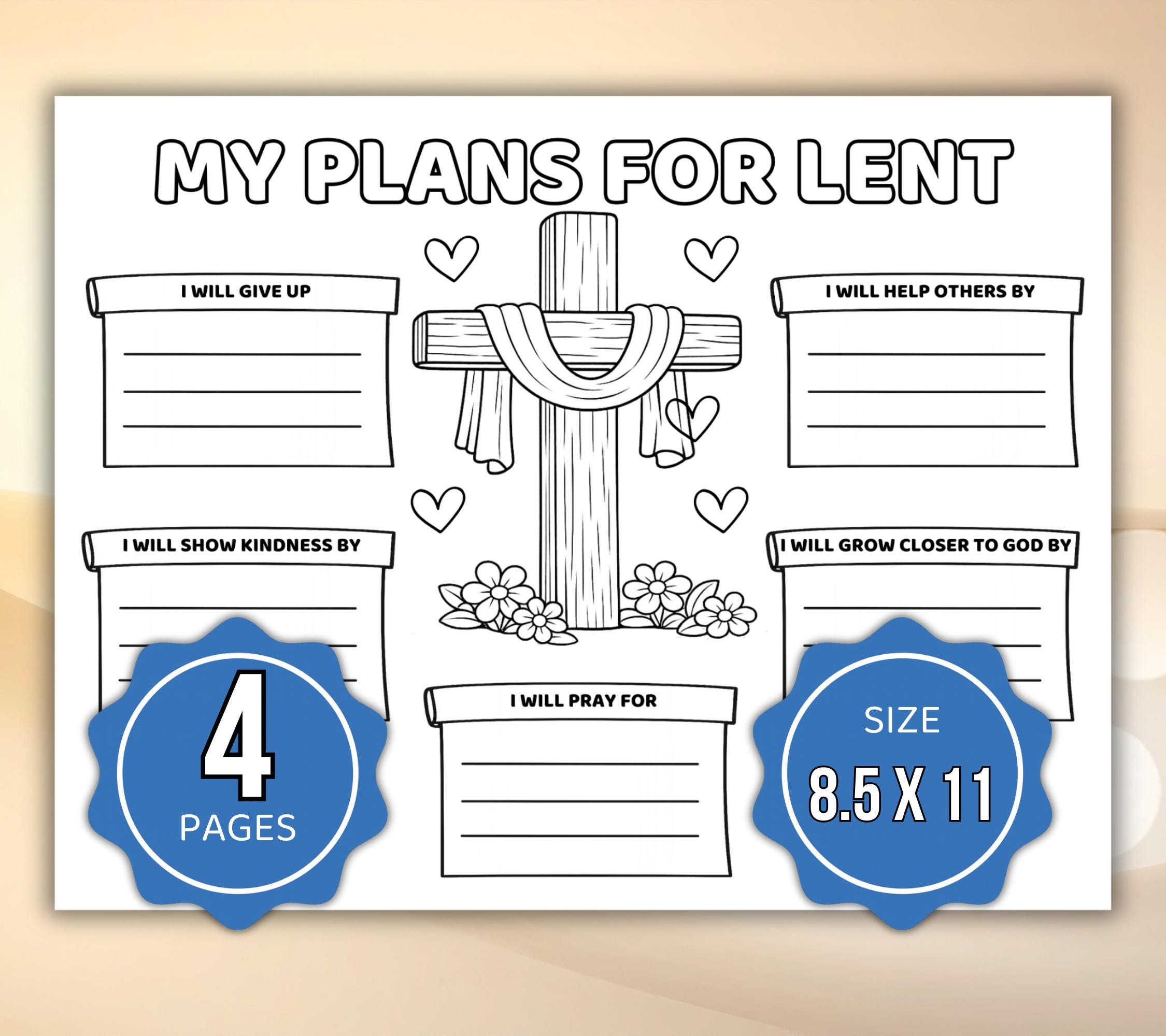 Lent Coloring Pages, Lent Activity Placemat, Lent Coloring Book, Lent ...