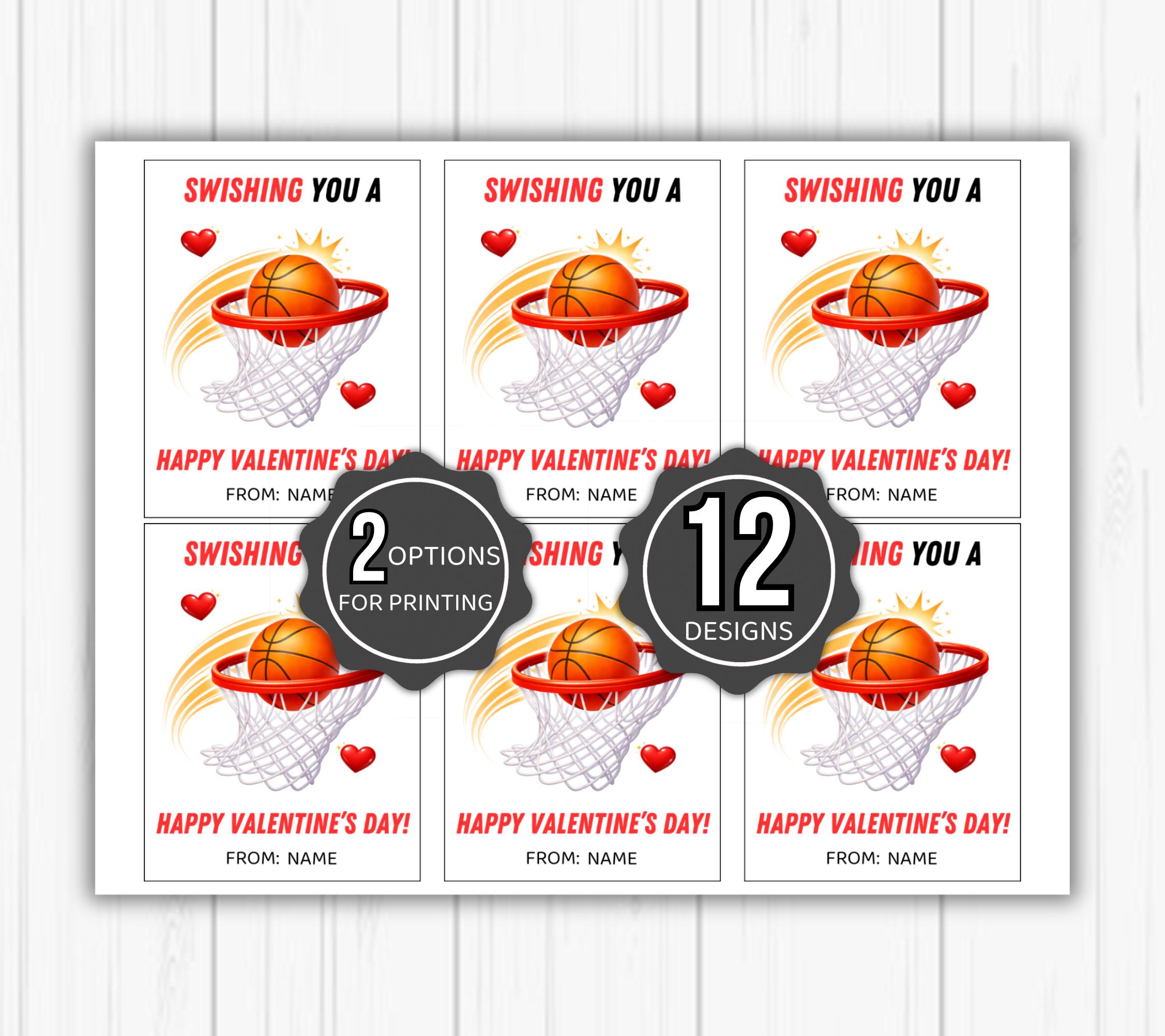 Basketball Valentines Day Cards, Printable Basketball Valentines for ...