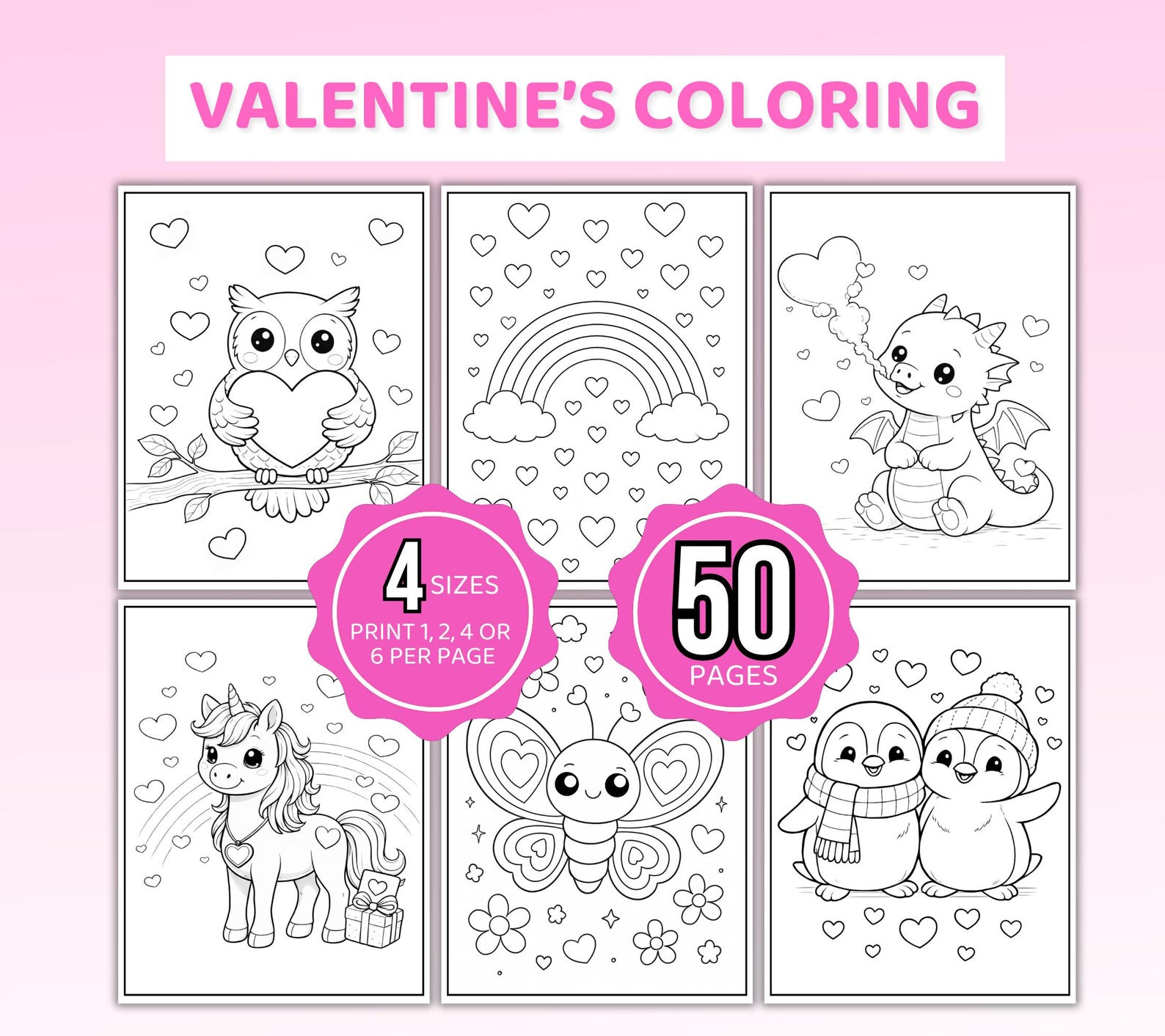 Valentines Coloring Pages, Valentines Day Coloring Book, Valentines Day ...