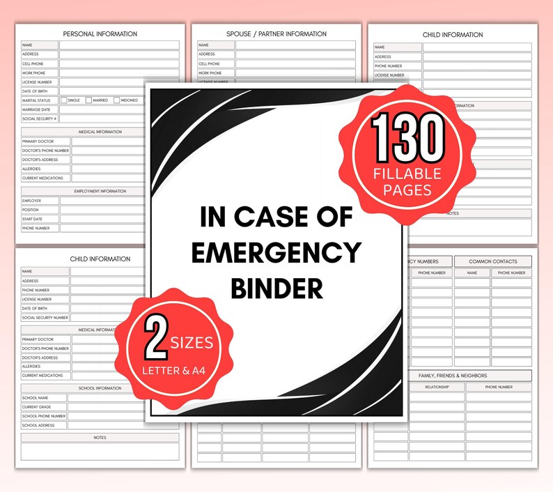 Emergency Binder Printable, End of Life Planner, Household Survival ...
