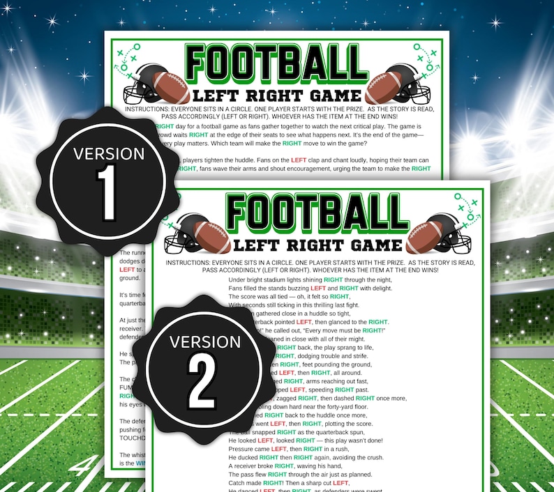 Football Left Right Game, Left Right Football Game, Football Pass the ...