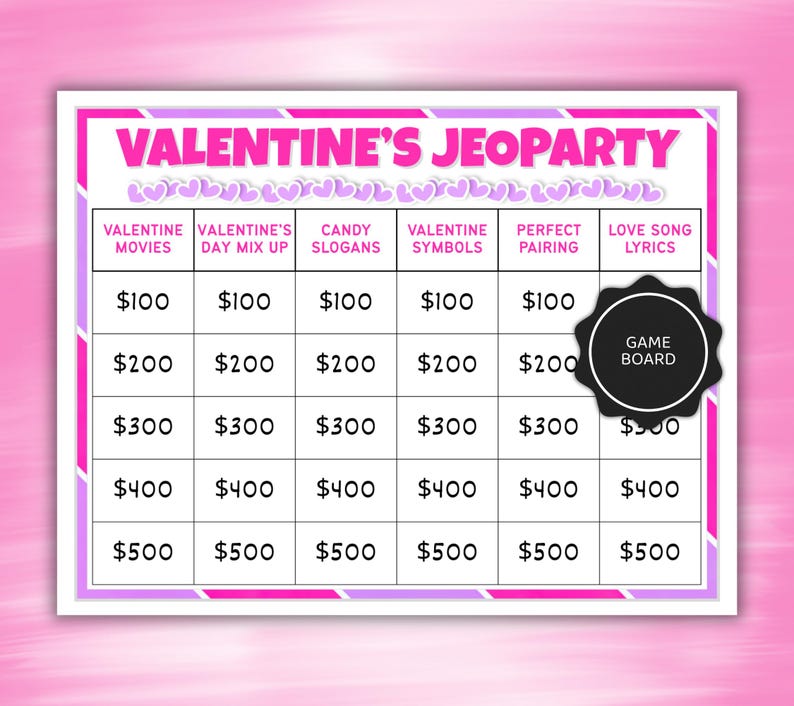 Valentines Jeopardy Game Bundle, Valentines Jeopardy Games, Valentines ...
