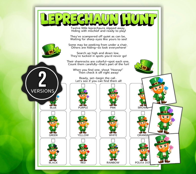 Leprechaun Hunt Printable Game for Kids, Leprechaun Hunt, St Patrick’s ...