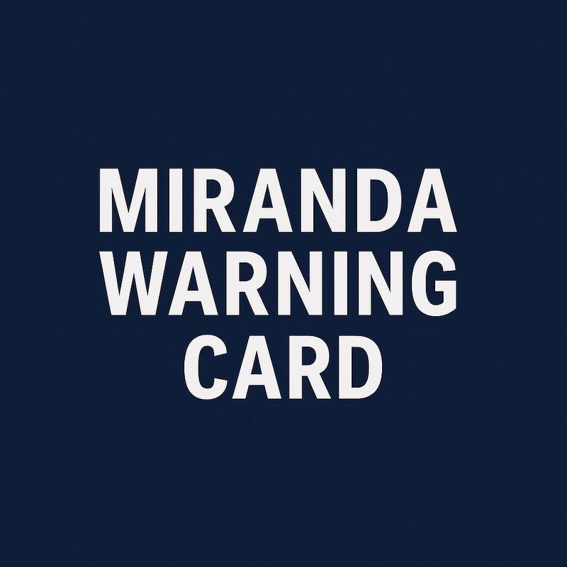 Miranda Rights Cards - Etsy